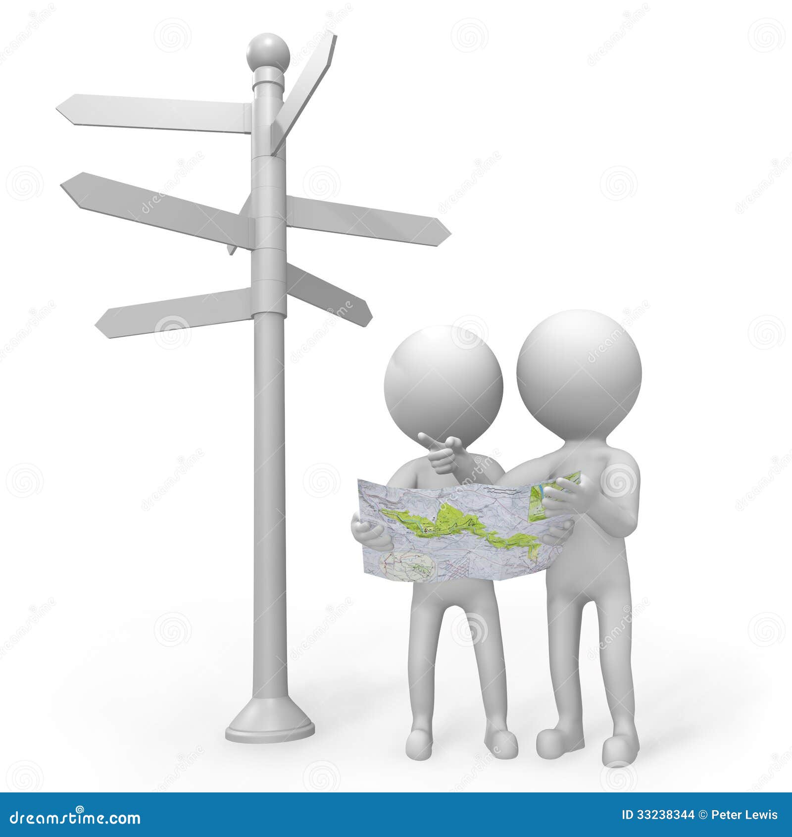 3d People Standing At A Signpost With A Map Stock Photo | CartoonDealer ... 3d People Standing At A Signpost With A Map Stock Photo | CartoonDealer ...