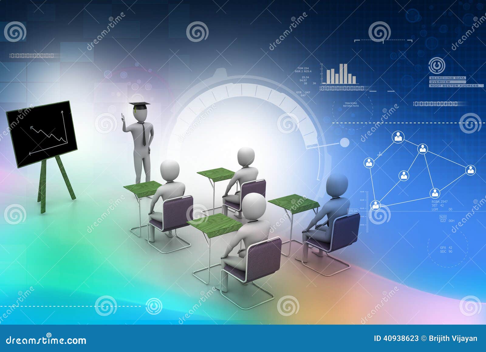 3d people studying stock illustration. Illustration of education - 40938623