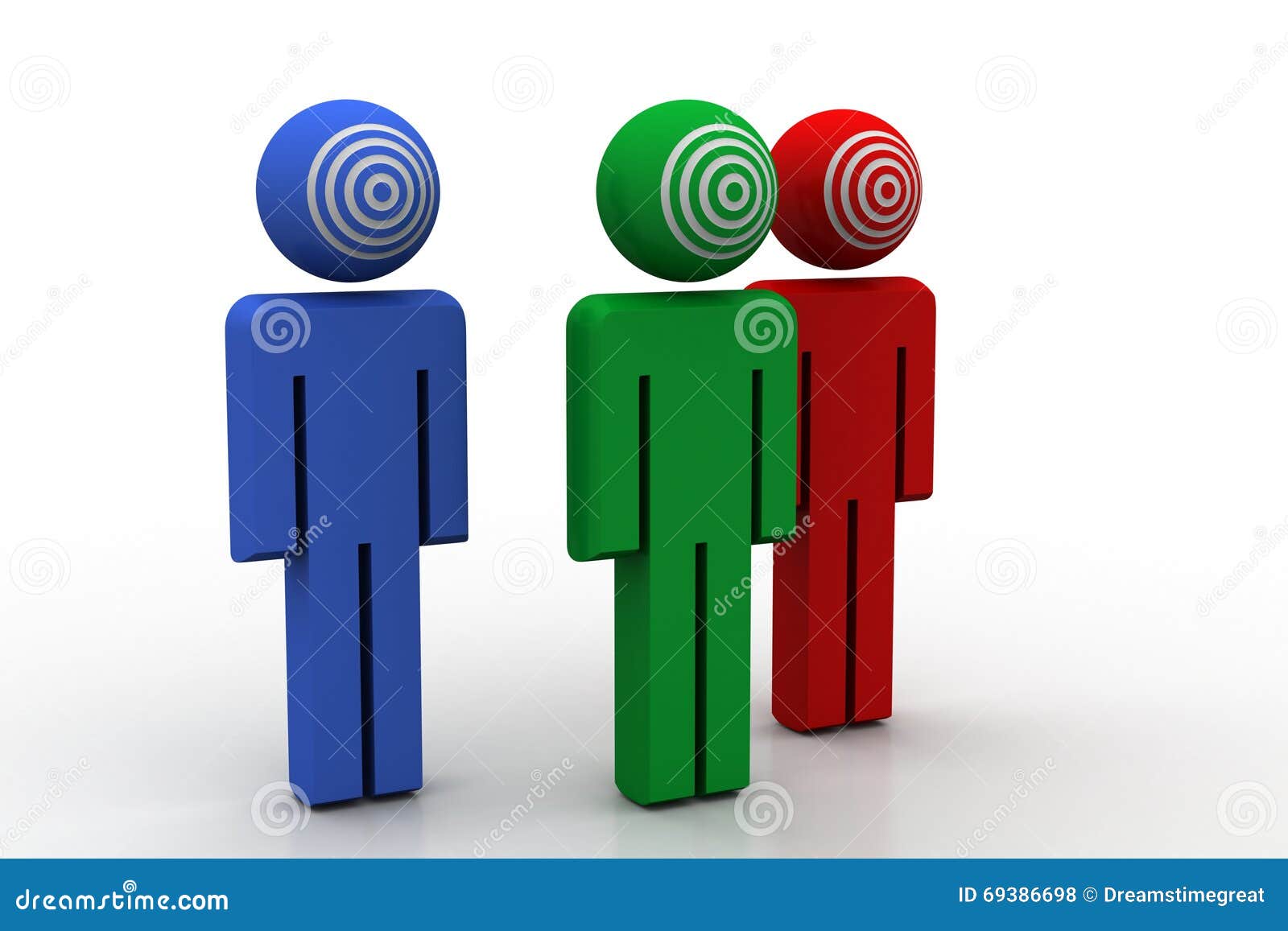 3d people with target face stock illustration. Illustration of focus ...