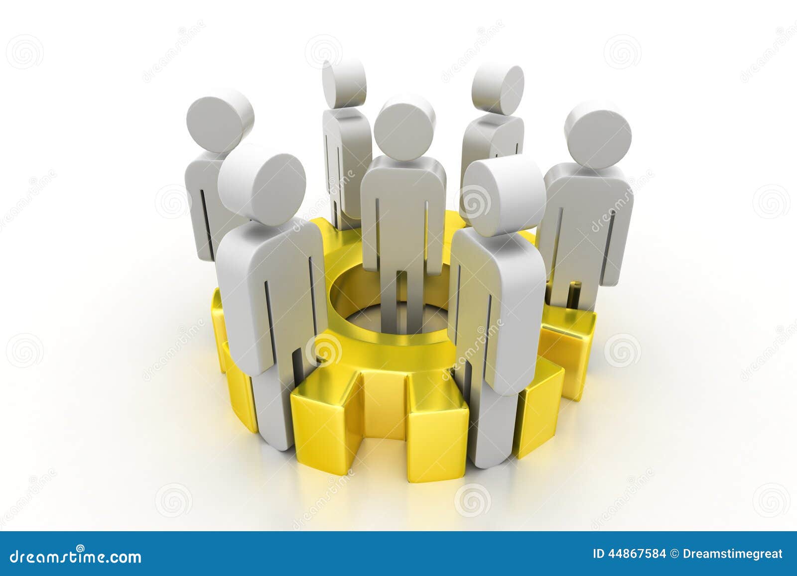 3d People Team Standing on the Gear Stock Illustration - Illustration ...