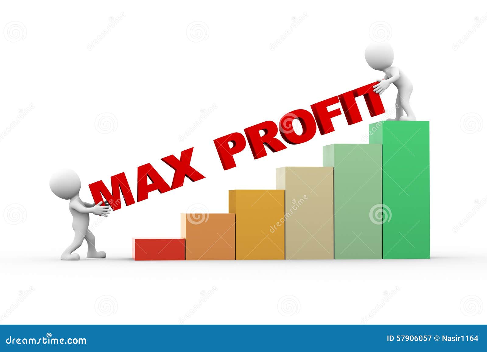 3d People with Text Max Profit Stock Illustration - Illustration of ...