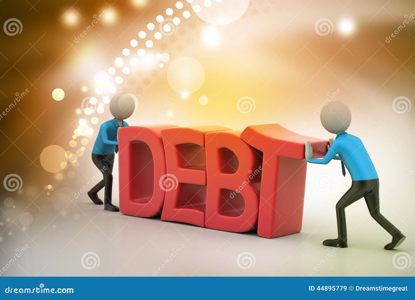 3d People Try To Avoid Debt Stock Illustration - Illustration of model ...