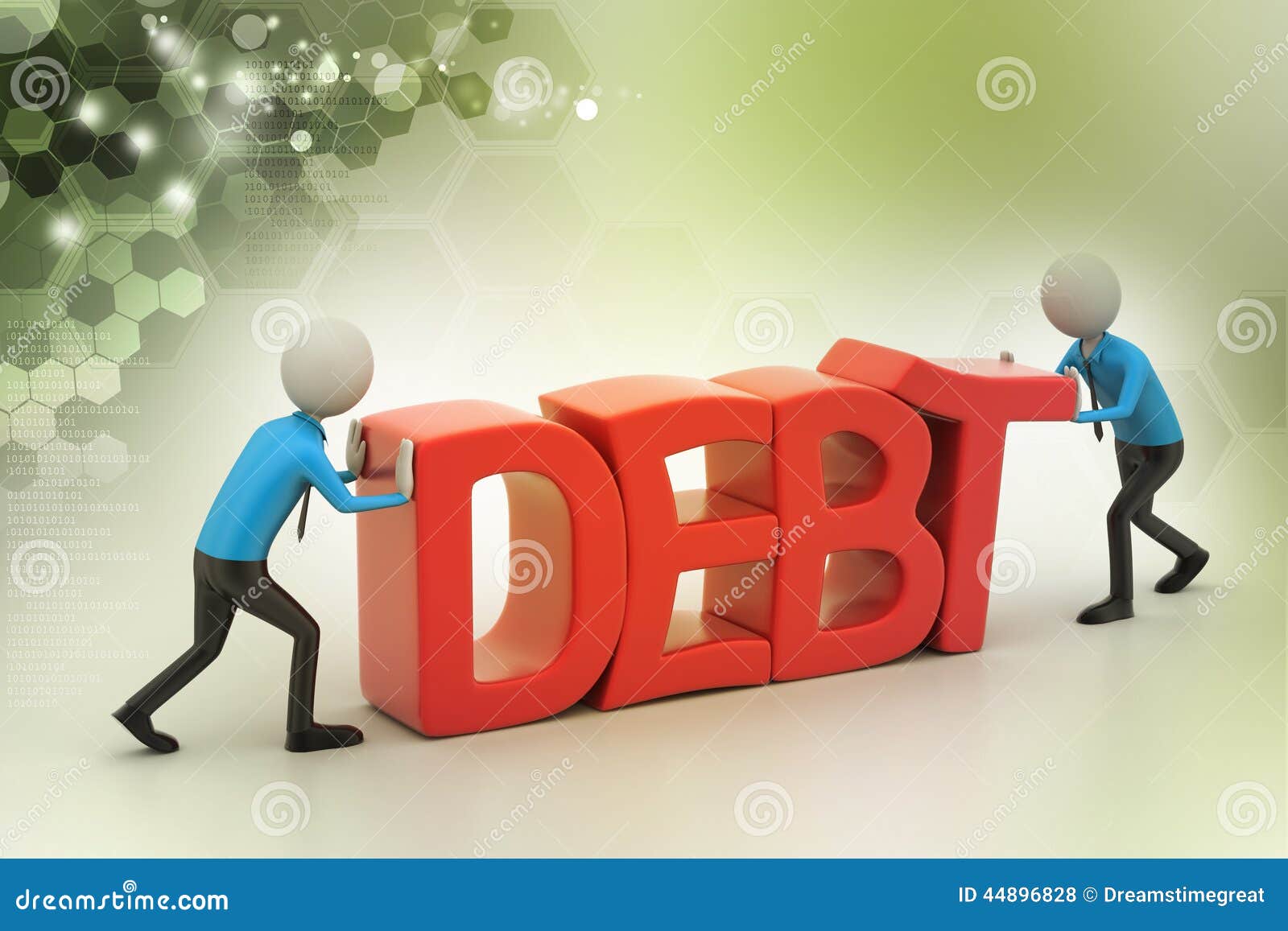 3d People Try To Avoid Debt Stock Illustration - Illustration of ...