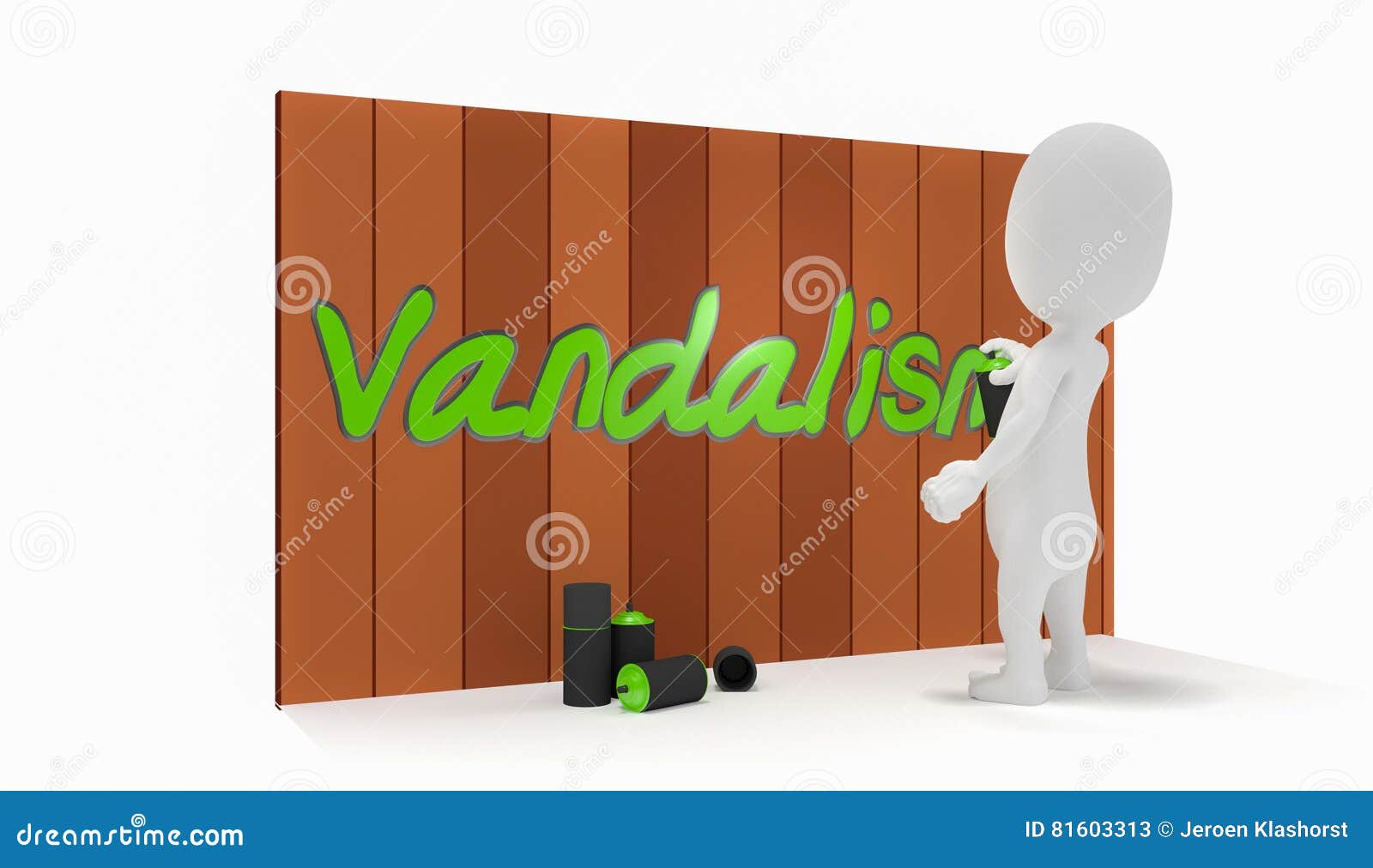 3d People Vandalisme on the Wall Stock Illustration - Illustration of ...