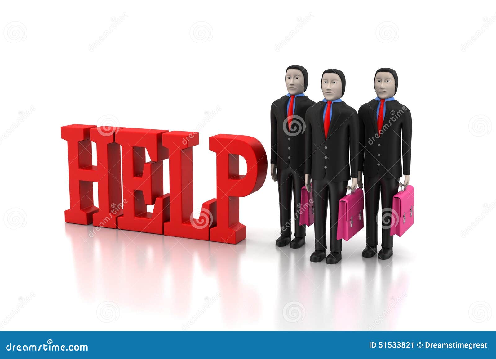 3d People with the Word Help Stock Illustration - Illustration of ...