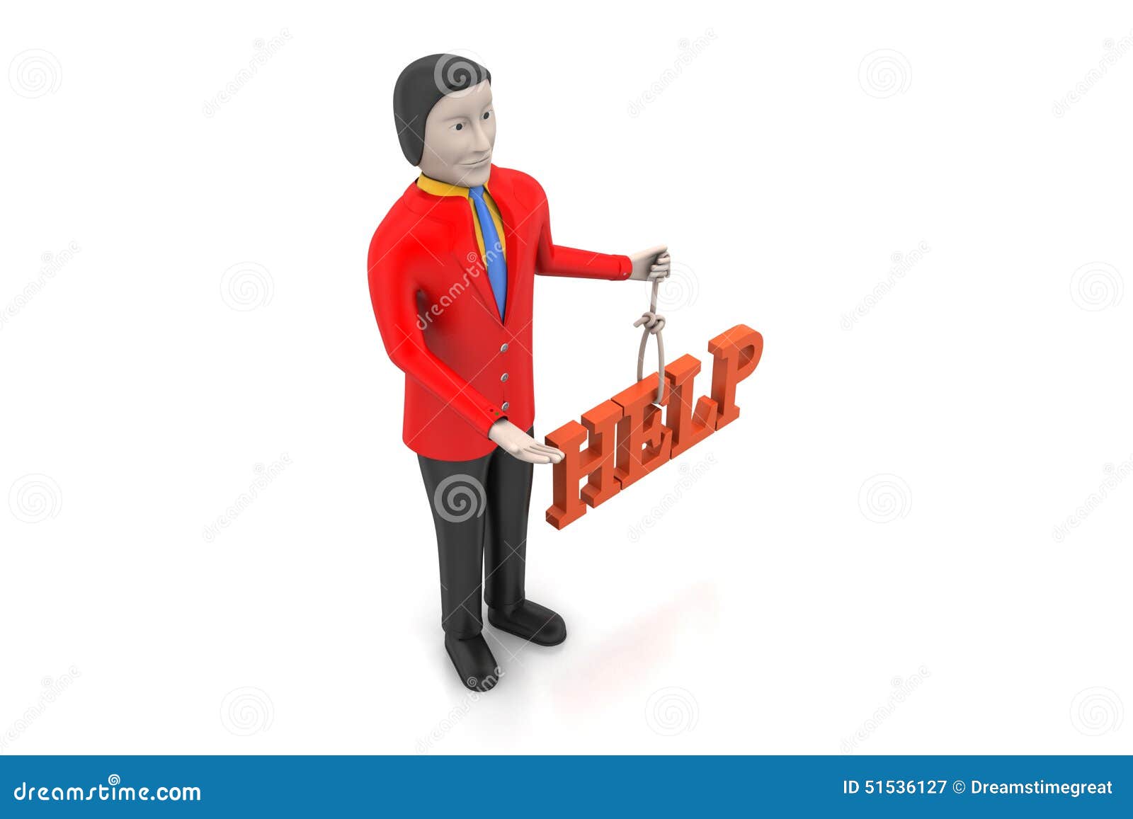 3d People with the Word Help Stock Illustration - Illustration of ...