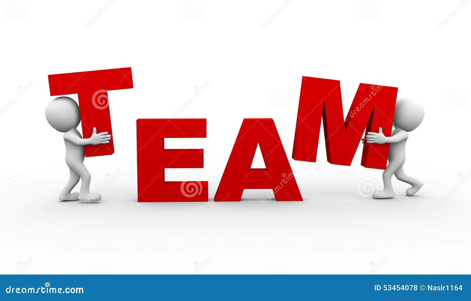 3d People Working with Word Team Stock Illustration - Illustration of ...