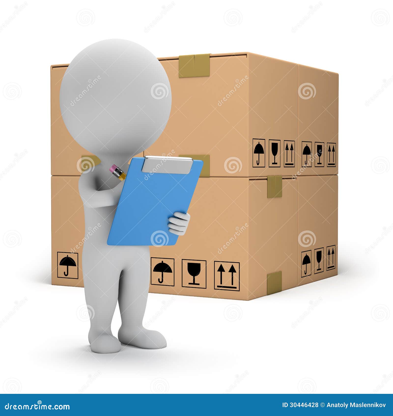 3d Pequeña Gente - Servicios Del Almacén Stock de ilustración ...