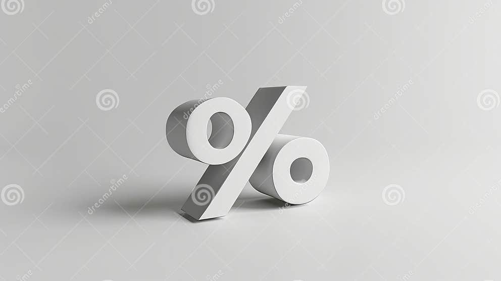 3d PERCENT Font on White Background Stock Illustration - Illustration ...