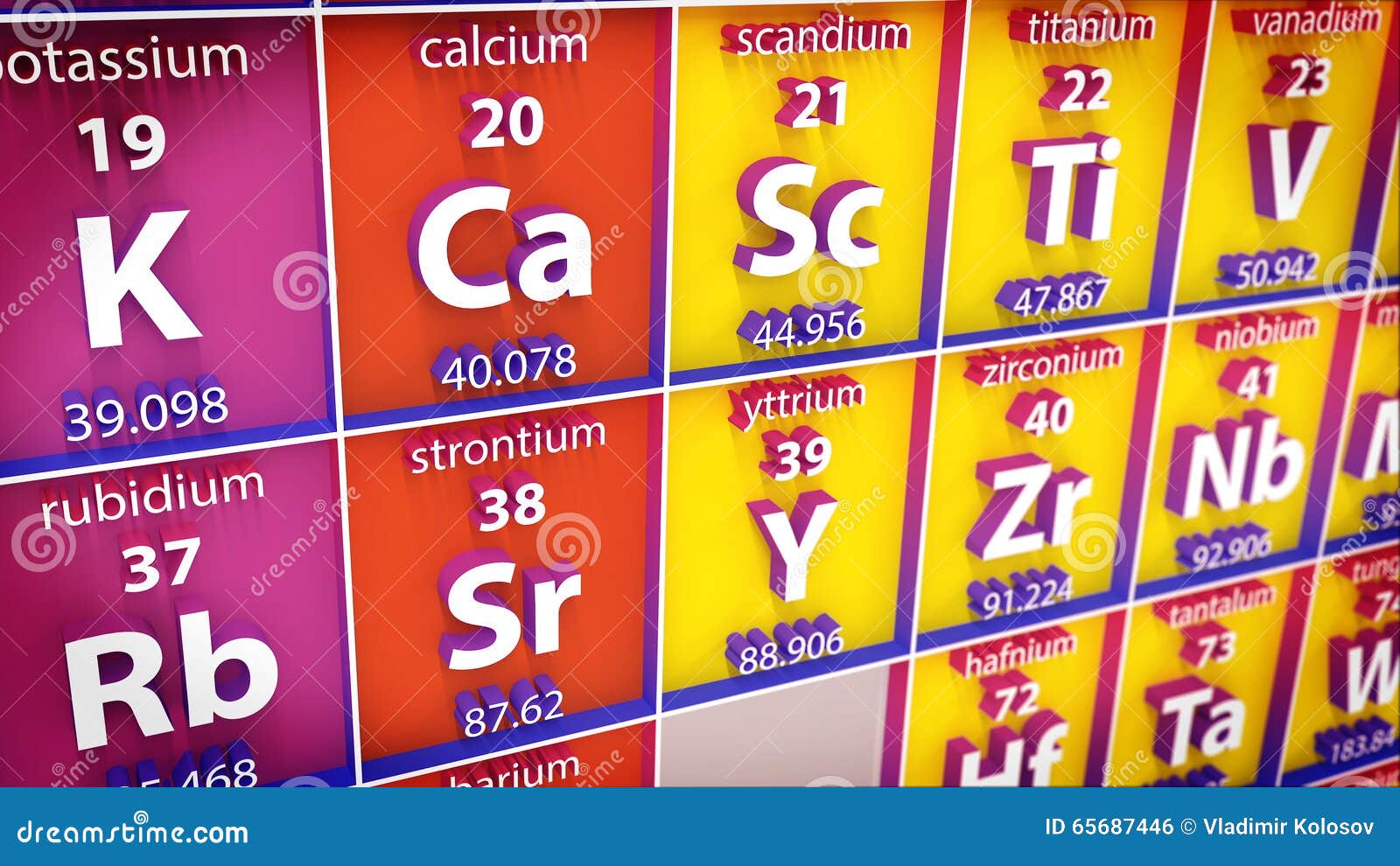 3D Periodic Table of Element. Stock Illustration - Illustration of ...