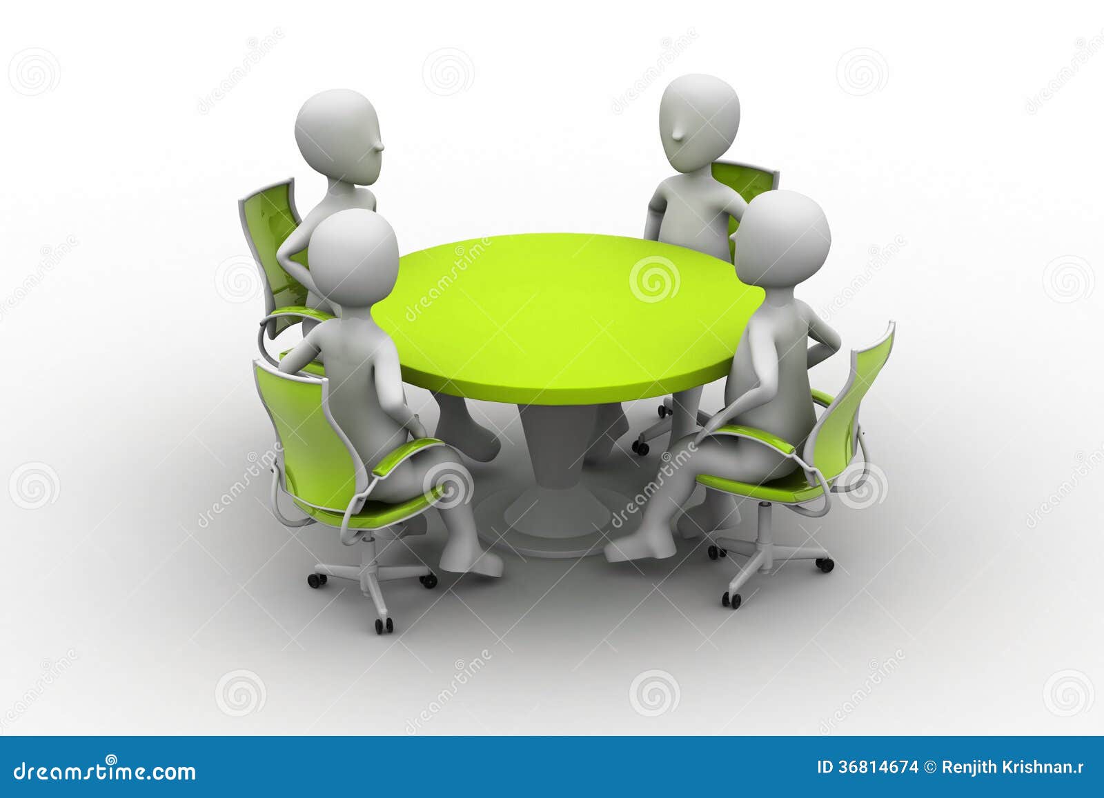 3d Person at a Conference Table Stock Illustration - Illustration of ...