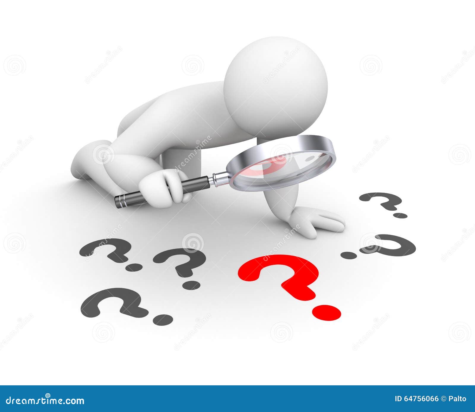 3d Person Examines Question Stock Illustration - Illustration of ...