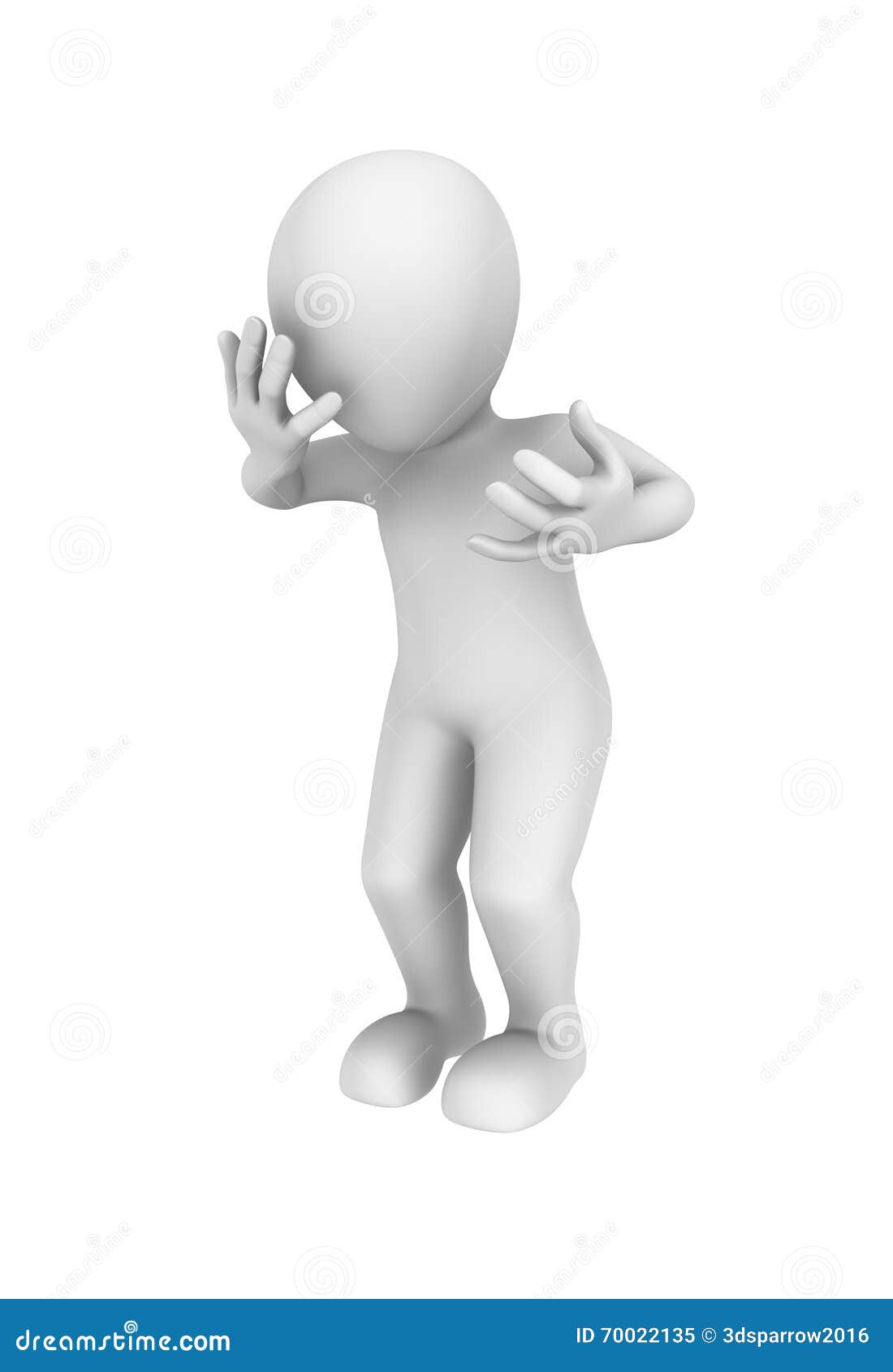 3d Person Has Forgotten Something. Stock Illustration - Illustration of ...