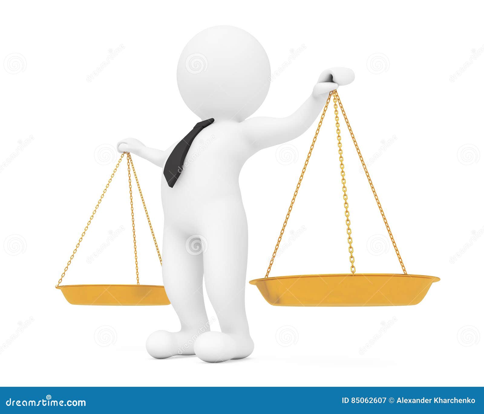 3d Person Holding Classical Golden Scales In Hands. 3d Rendering Stock ...