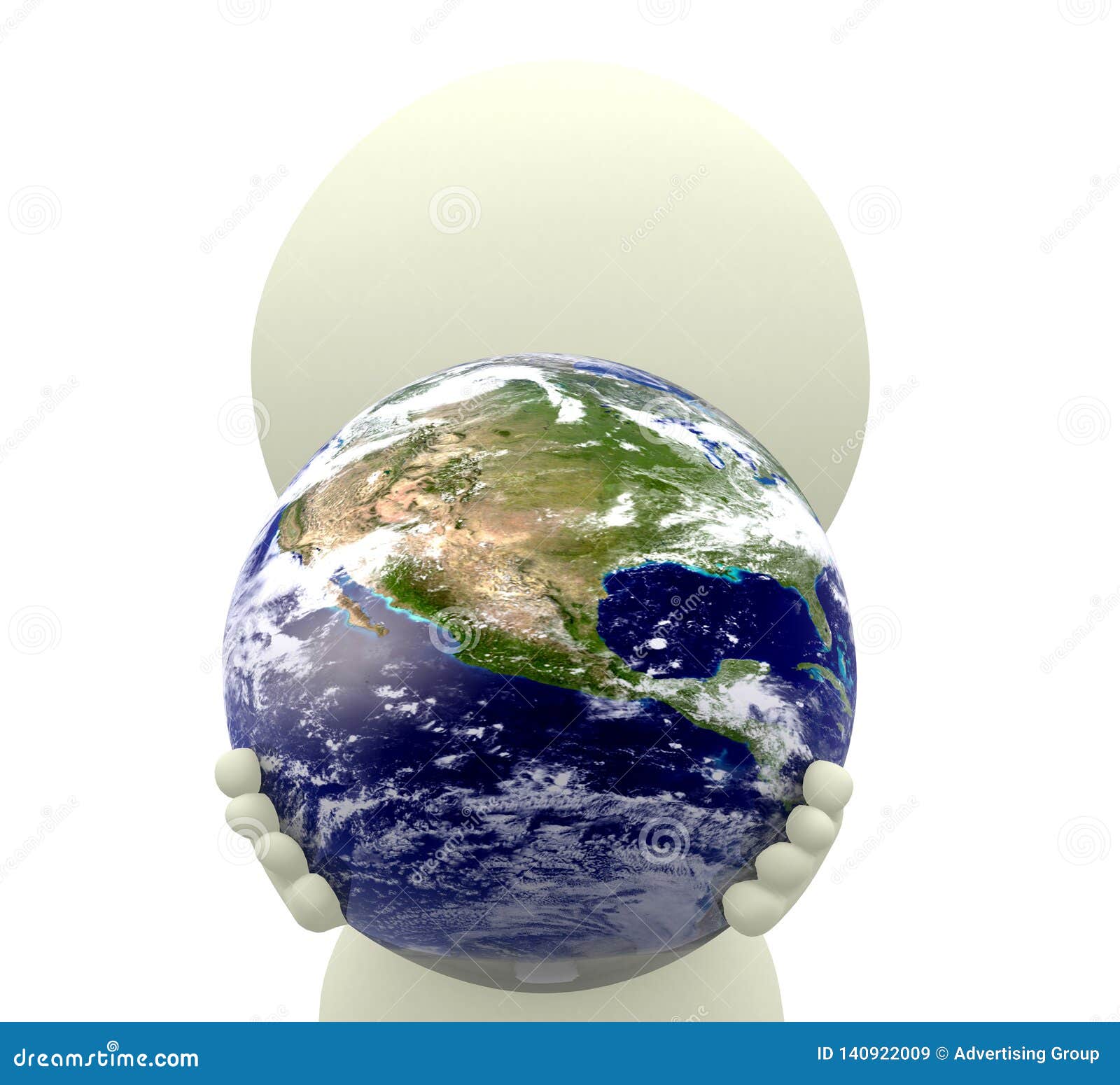 3D Person Holding the Earth 3D Illustration, 3D Render Stock ...