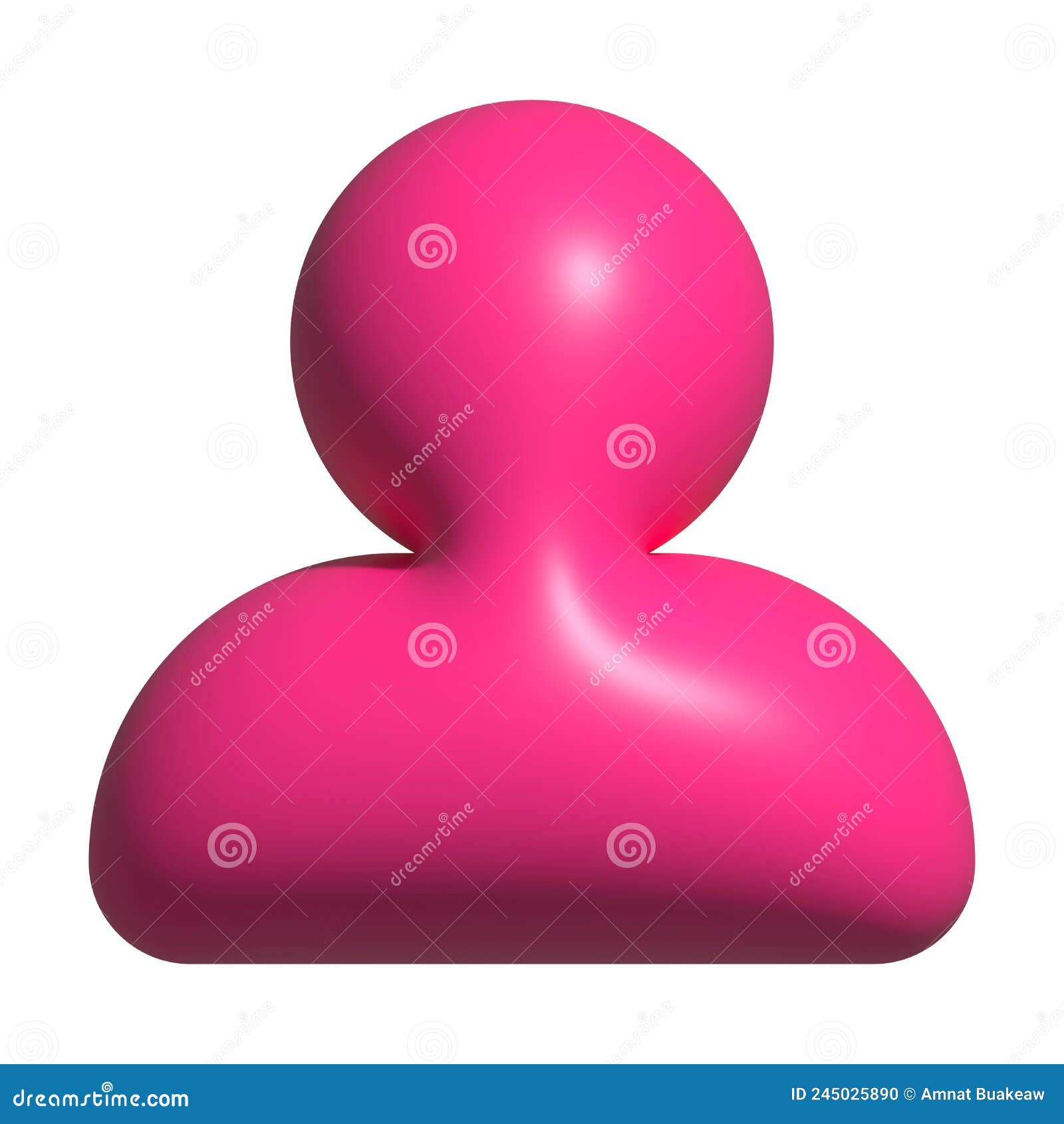 3D Person Icon, Pink Person Buttons for Emoji Icon Stock Illustration ...