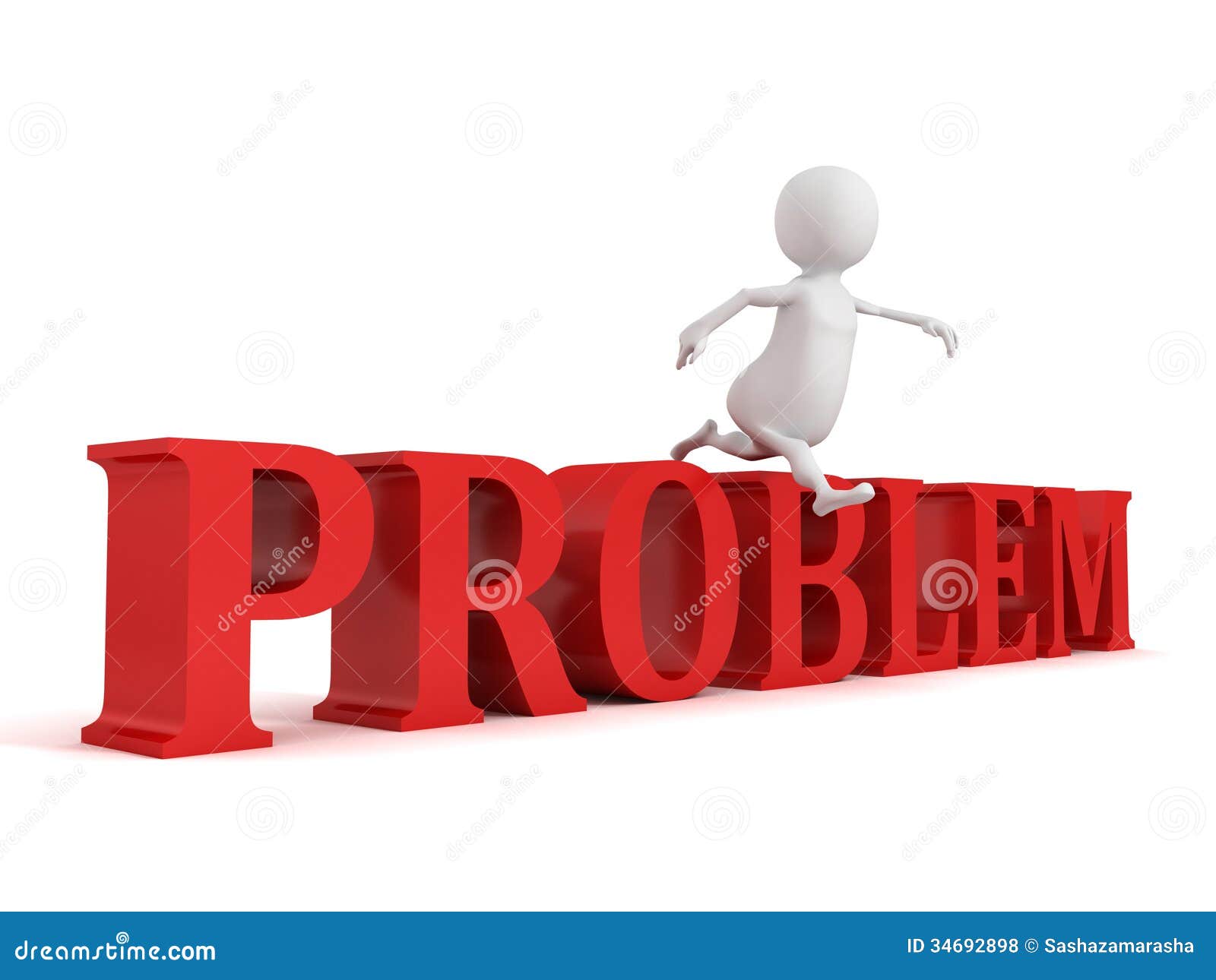 3d Person Jumping Over a Hurdle Obstacle Problems Concept Text Stock ...