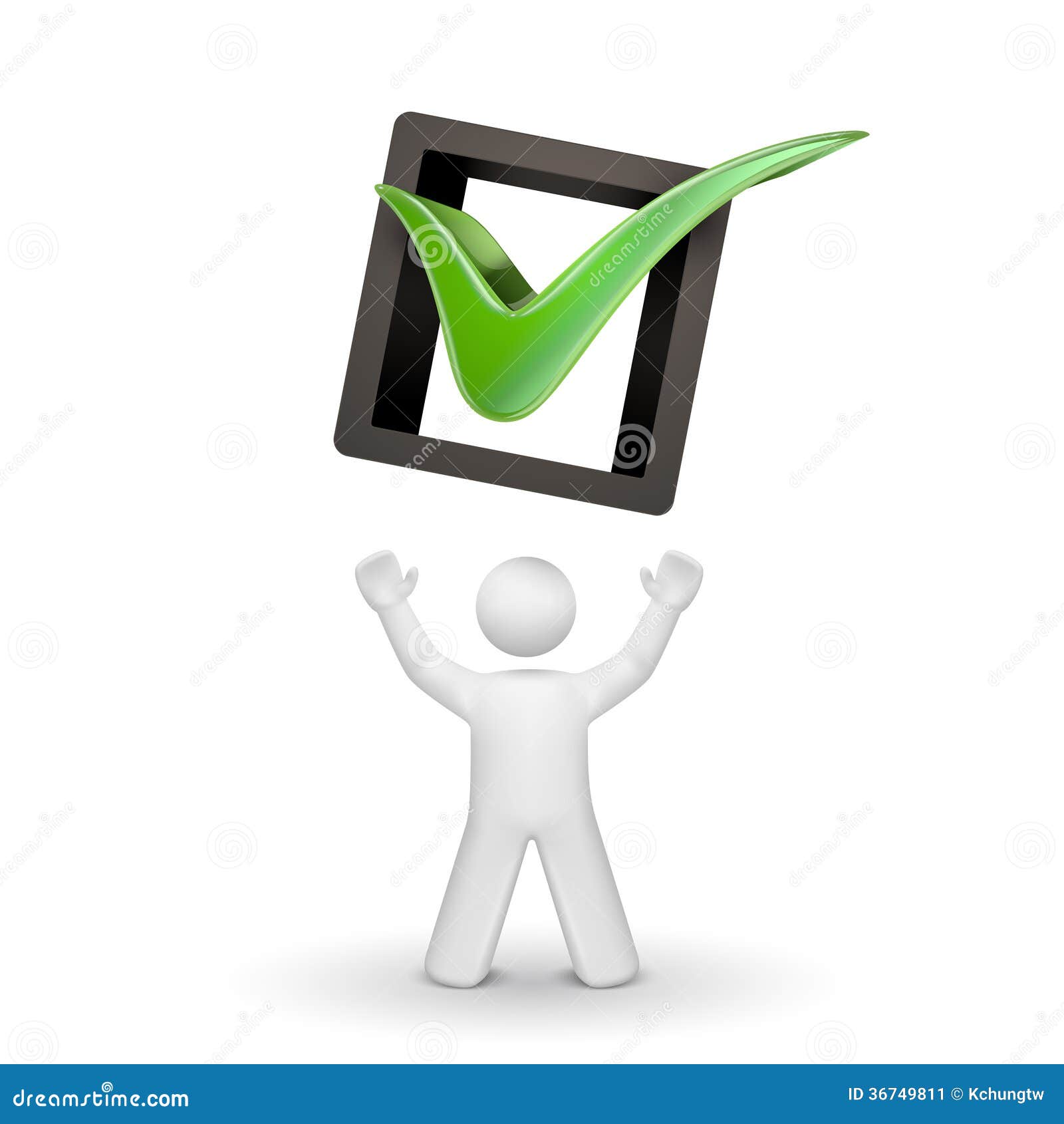 Person With Check Mark Icon Template Stock Photo | CartoonDealer.com ...
