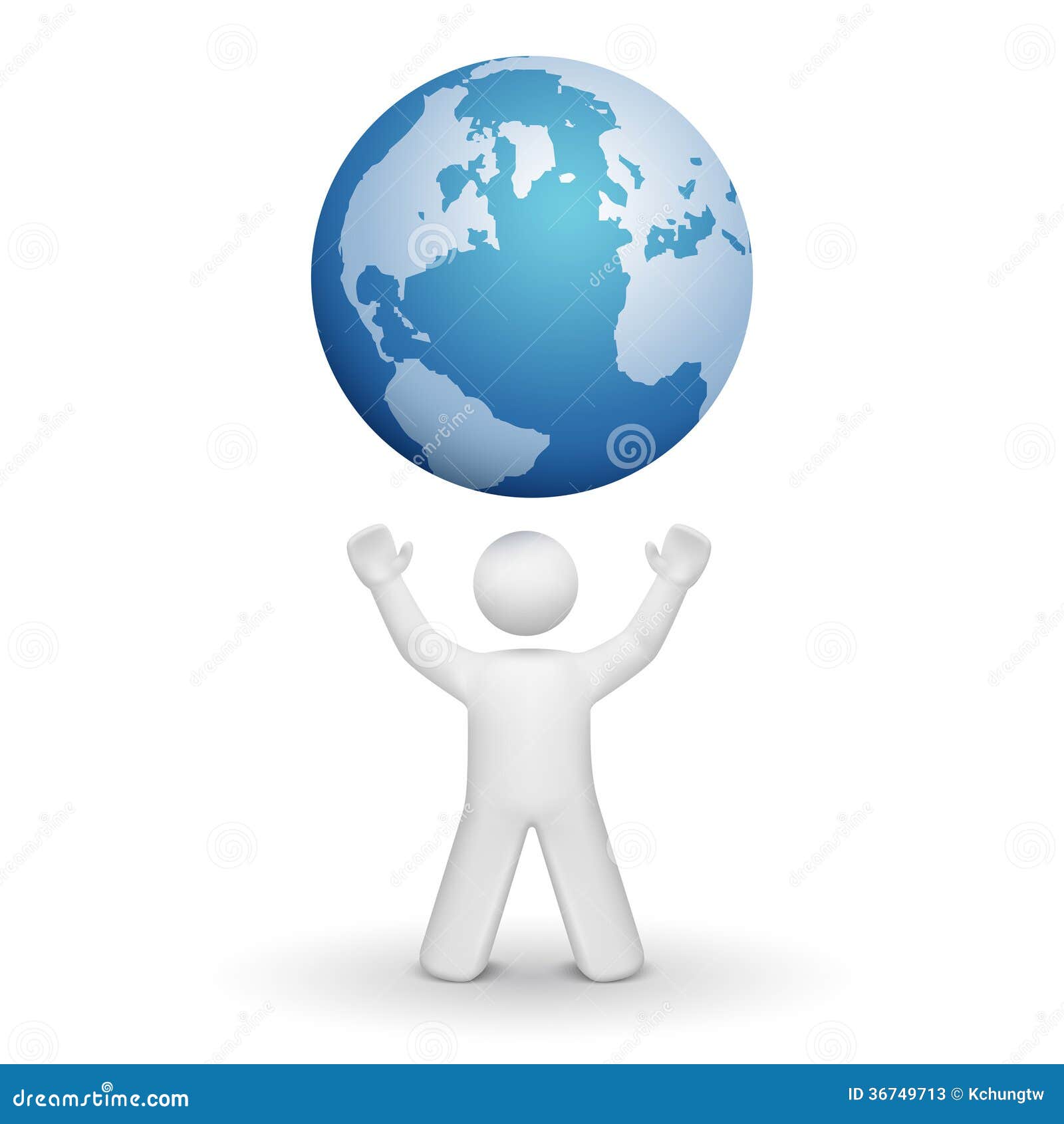 3d Person Looking Up at a Global Stock Vector - Illustration of ...