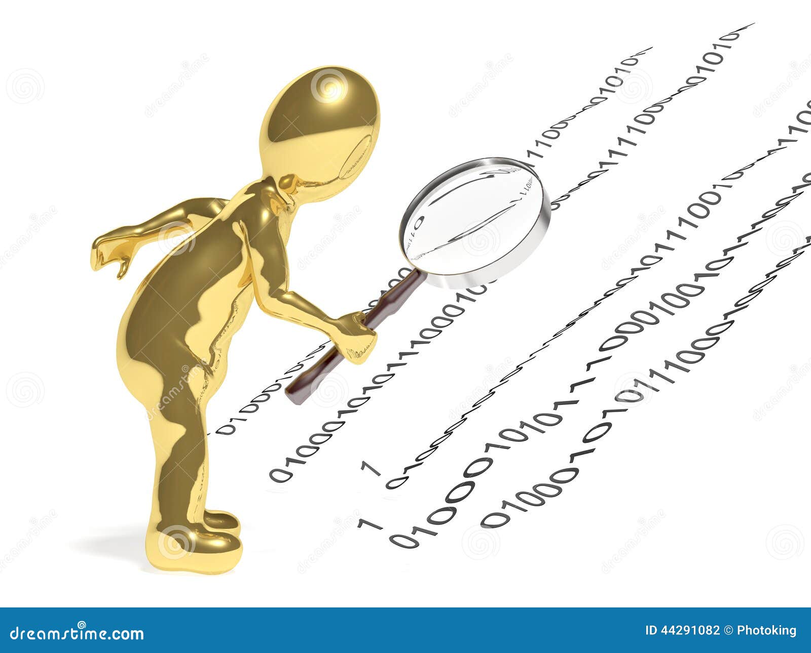 3d Person with Magnifying Glass Stock Illustration - Illustration of ...