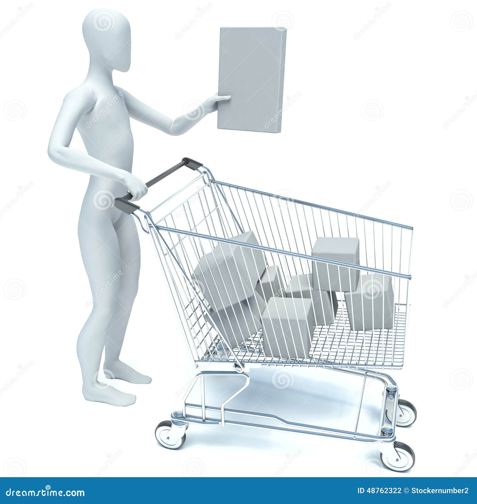 3d person makes a purchase stock illustration. Illustration of retail ...