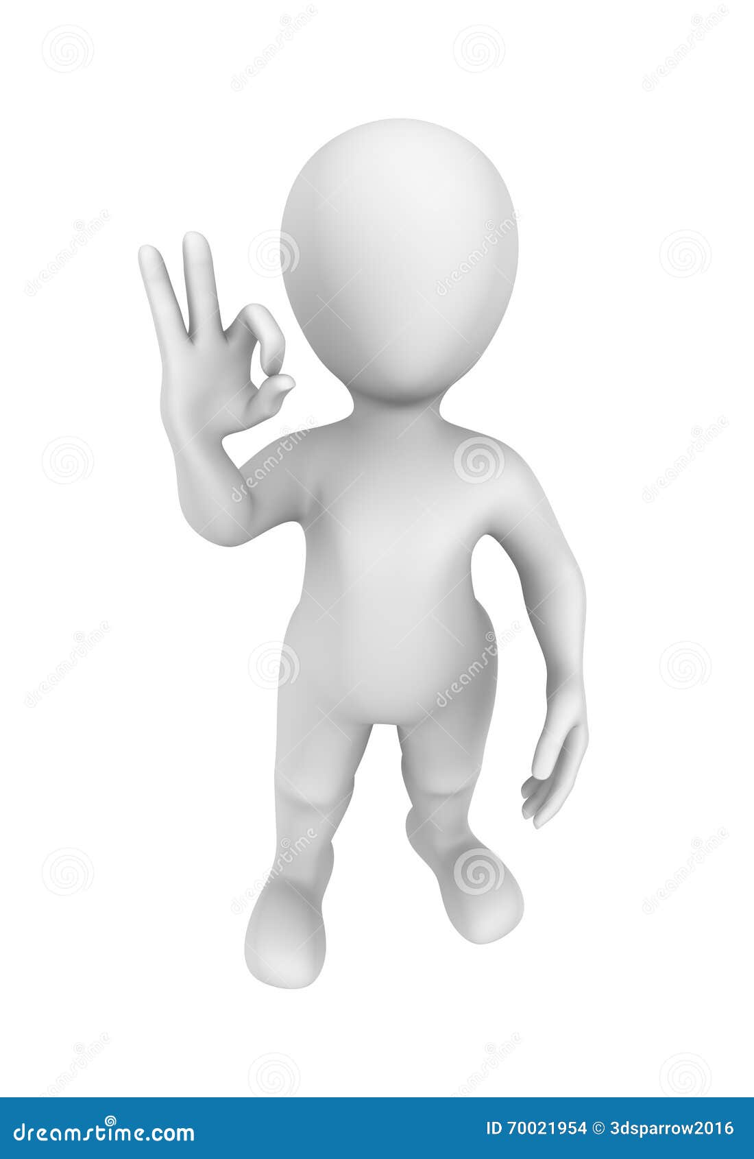 3d person and OK gesture. stock illustration. Illustration of good ...