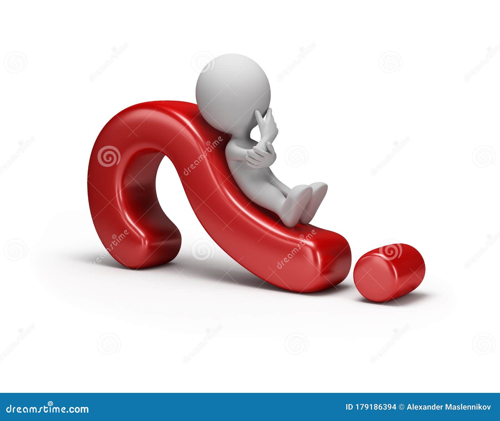 3d Person with a Question Mark Stock Illustration - Illustration of ...