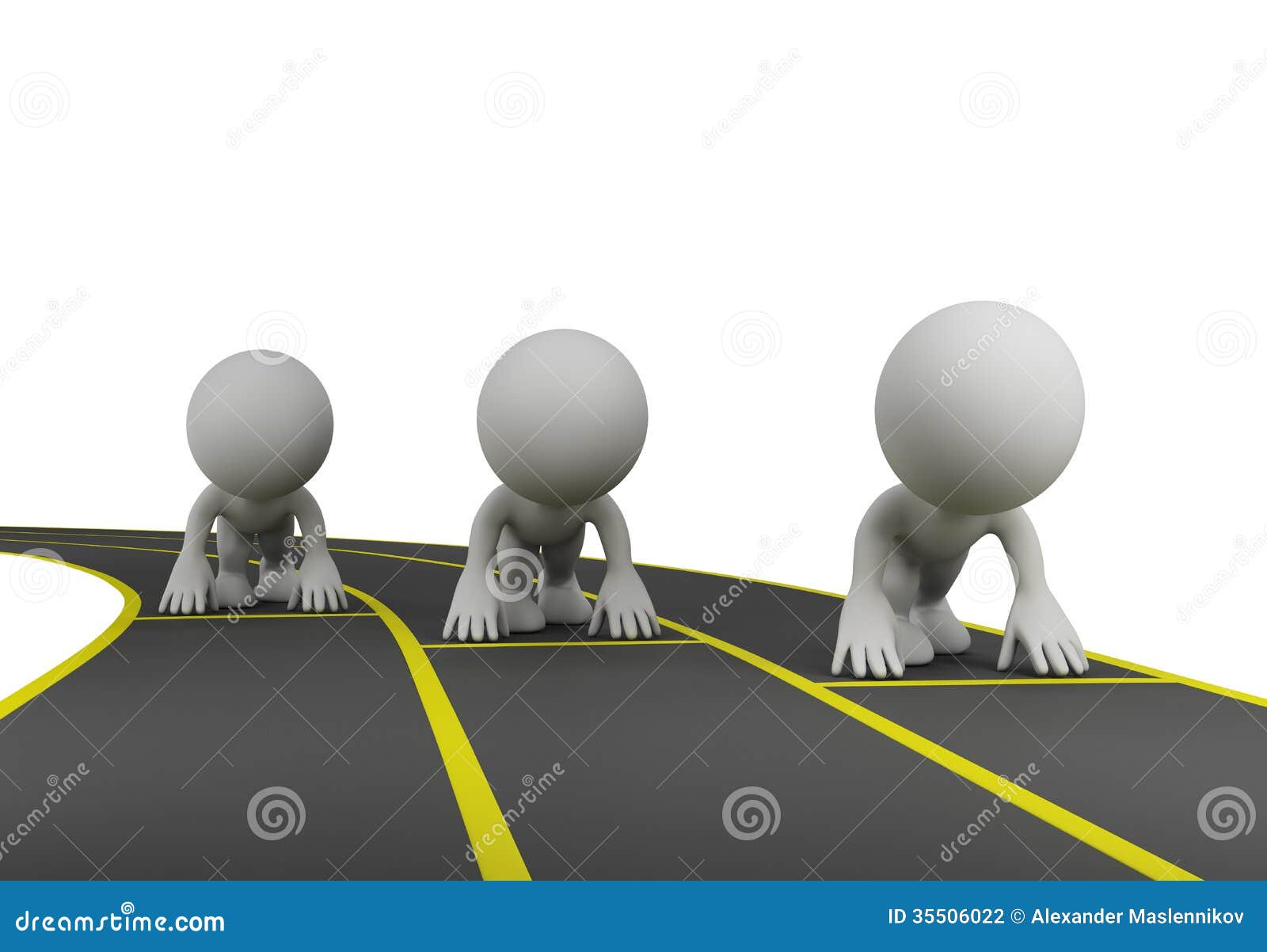 3d person ready to start stock illustration. Illustration of coaching ...