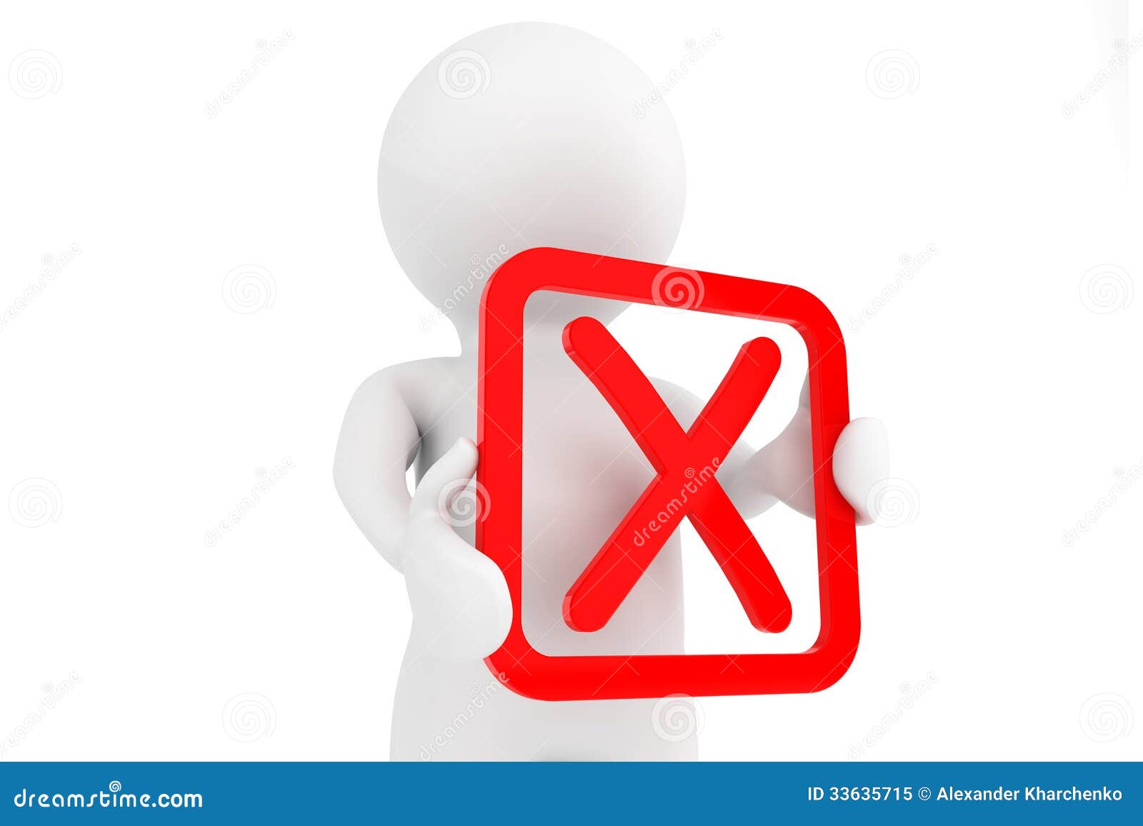3d Man With A Negative Symbol Stock Image | CartoonDealer.com #38310133