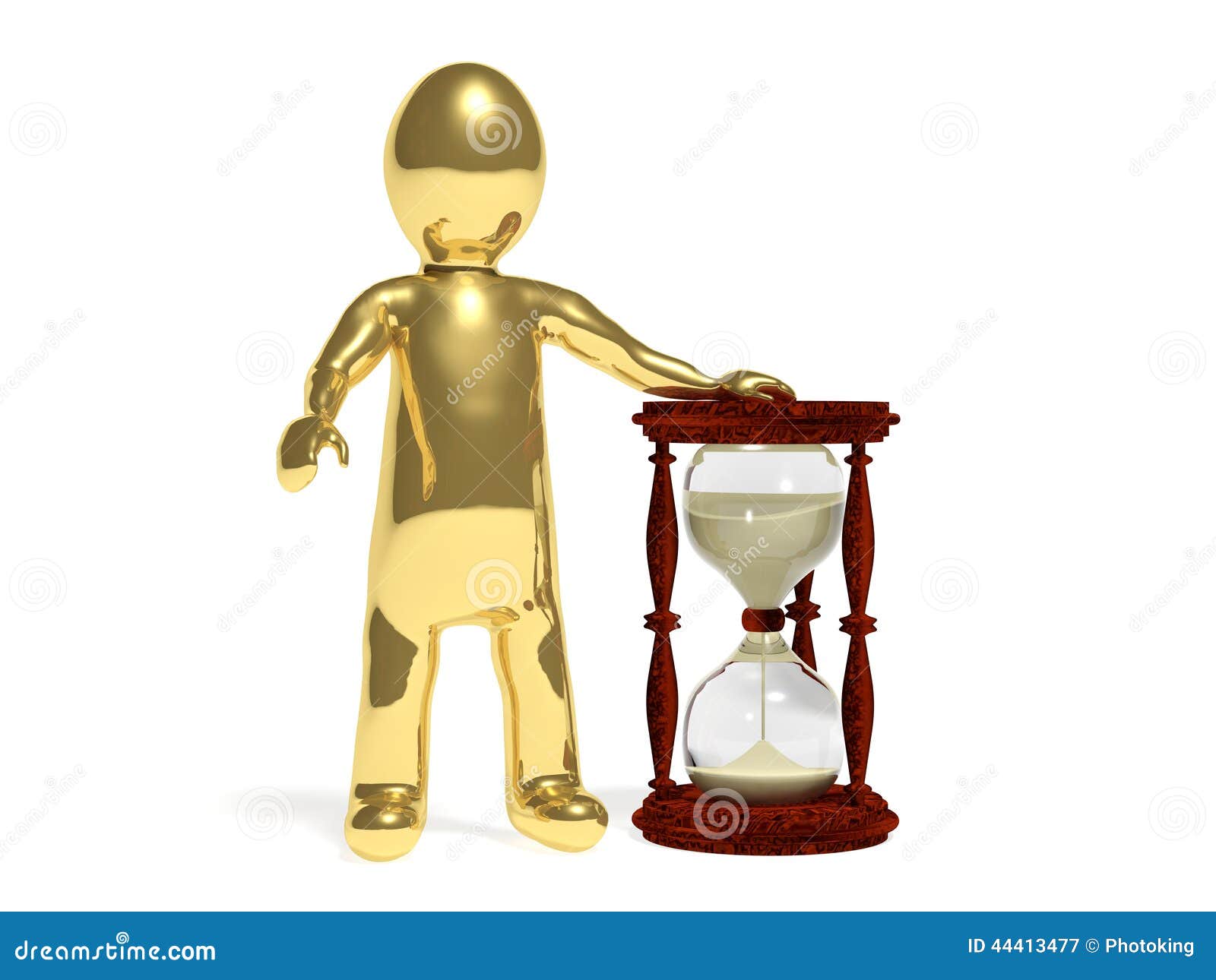 3D Person with a Sand Clock Stock Illustration - Illustration of count ...