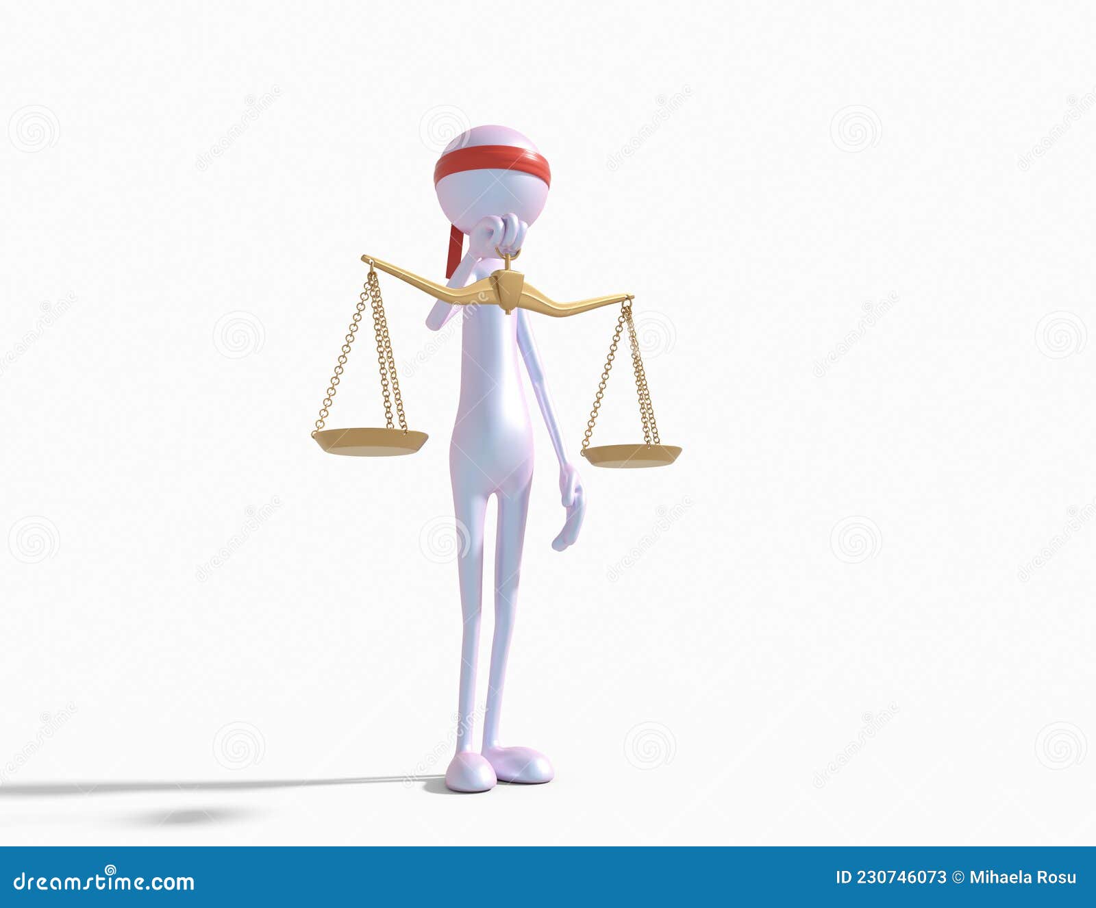 3d Person with Scales. a Justice Symbol Stock Illustration ...