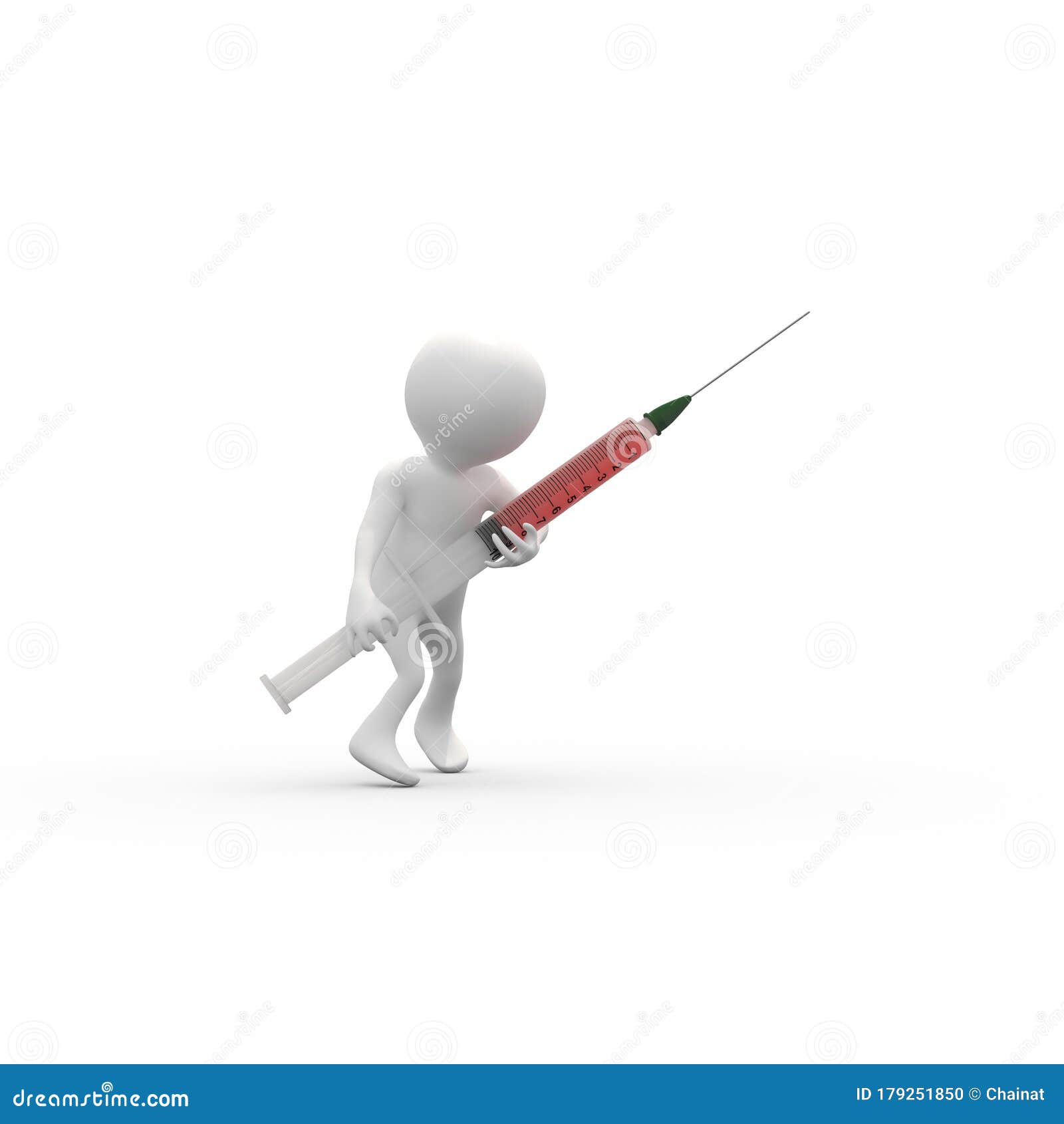 3d person with syringe stock illustration. Illustration of hospital ...