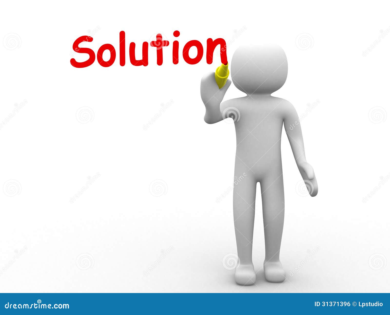 3d Person Who Writes the Text Solution. Stock Illustration ...