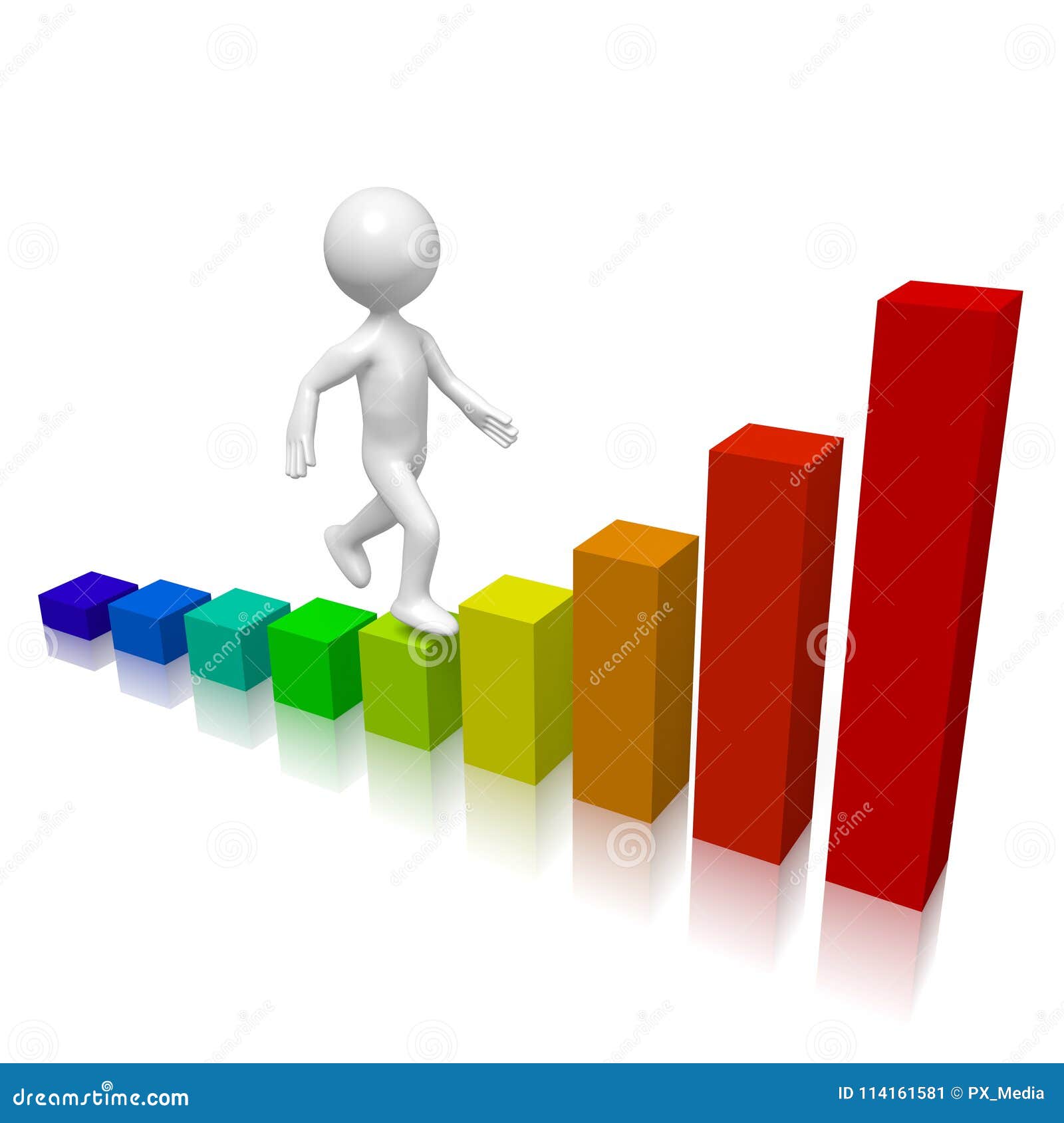 3D Personaje De Dibujos Animados - Concepto Del Progreso Stock de ...