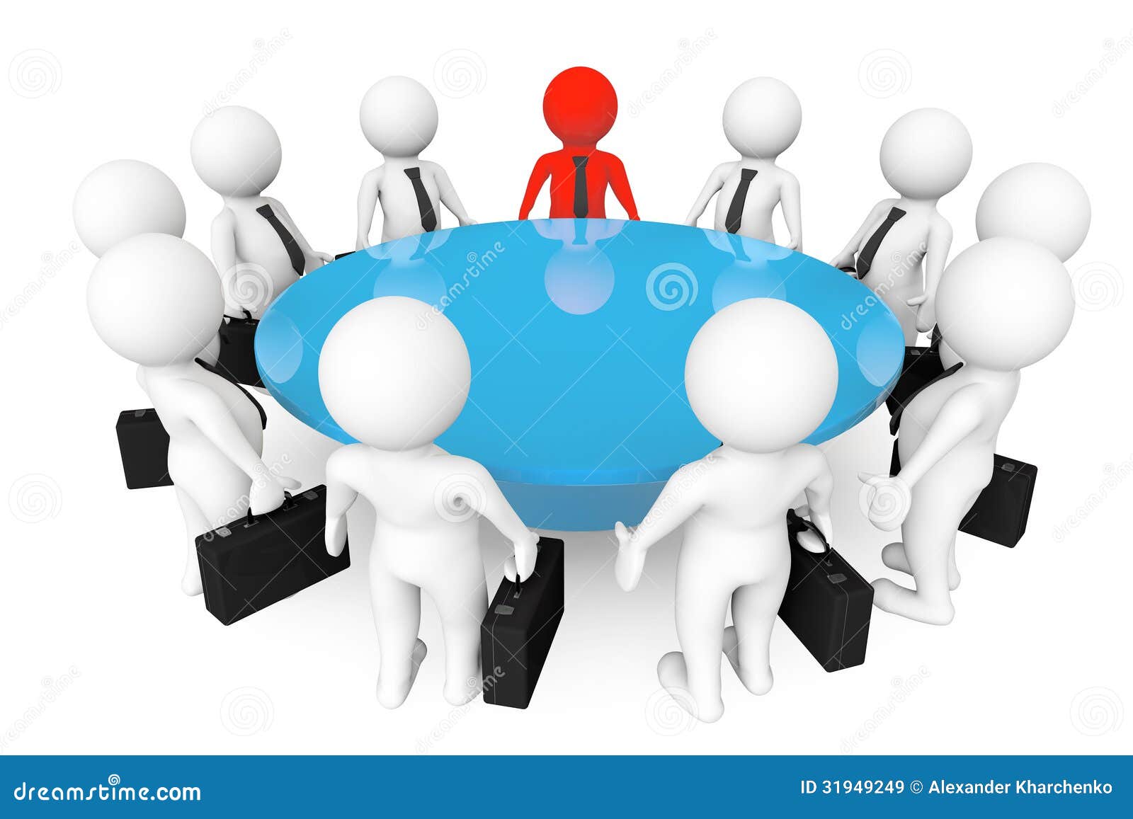 3d Persons Meeting at Conference Table Stock Illustration ...