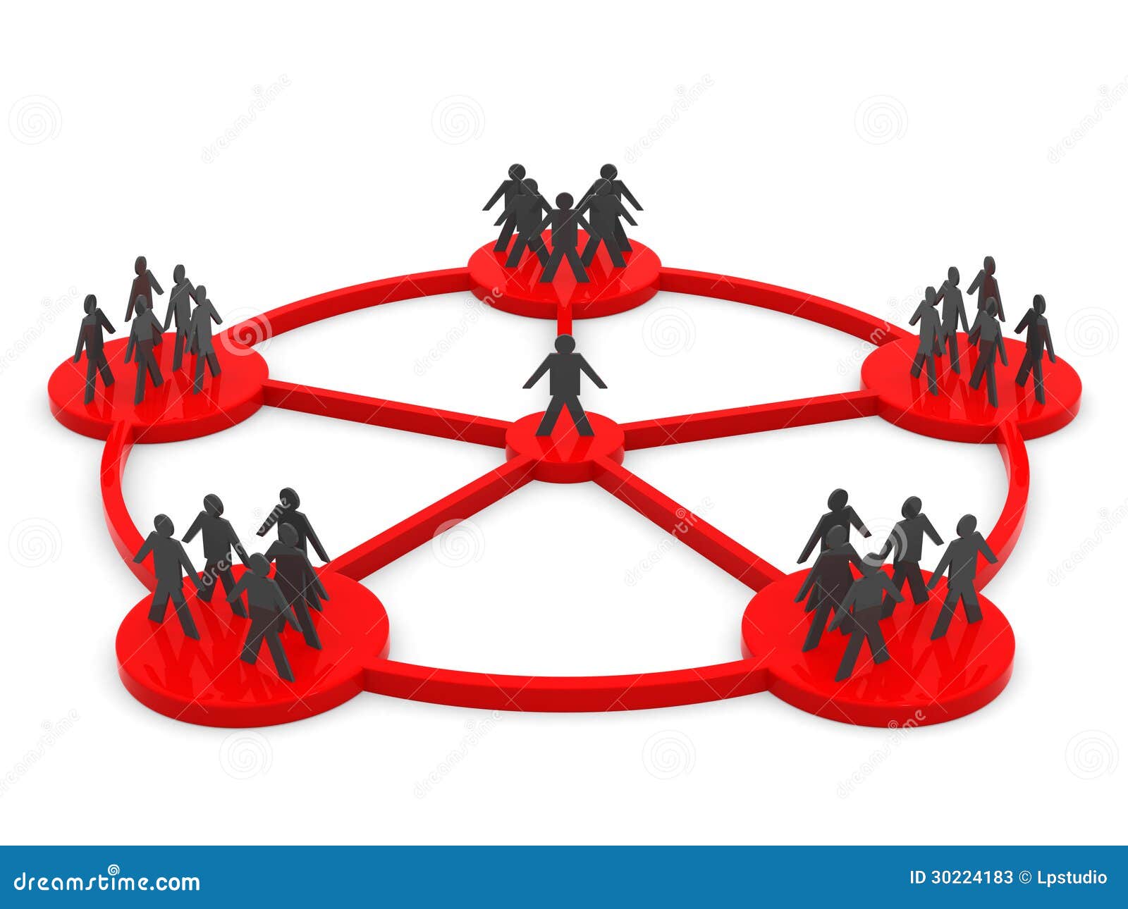 3d Persoon - Het Sociale Team Van Netwerk Communautaire Mensen Stock ...