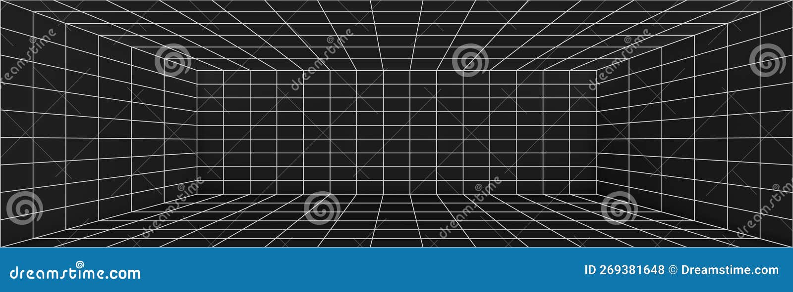 3D Perspective of Black Wireframe Room Background Stock Vector ...