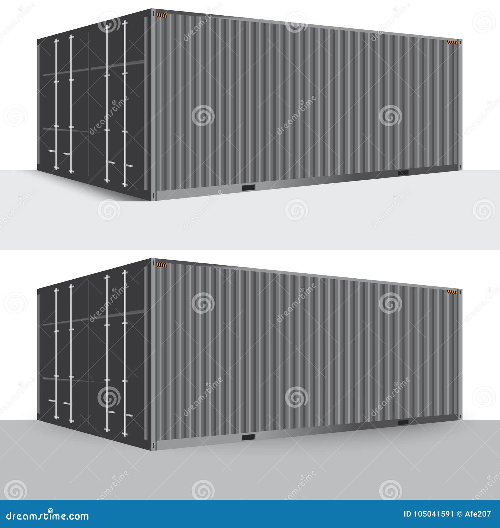 3d Perspective Gray Metallic Cargo Container Shipping Freight is Stock ...