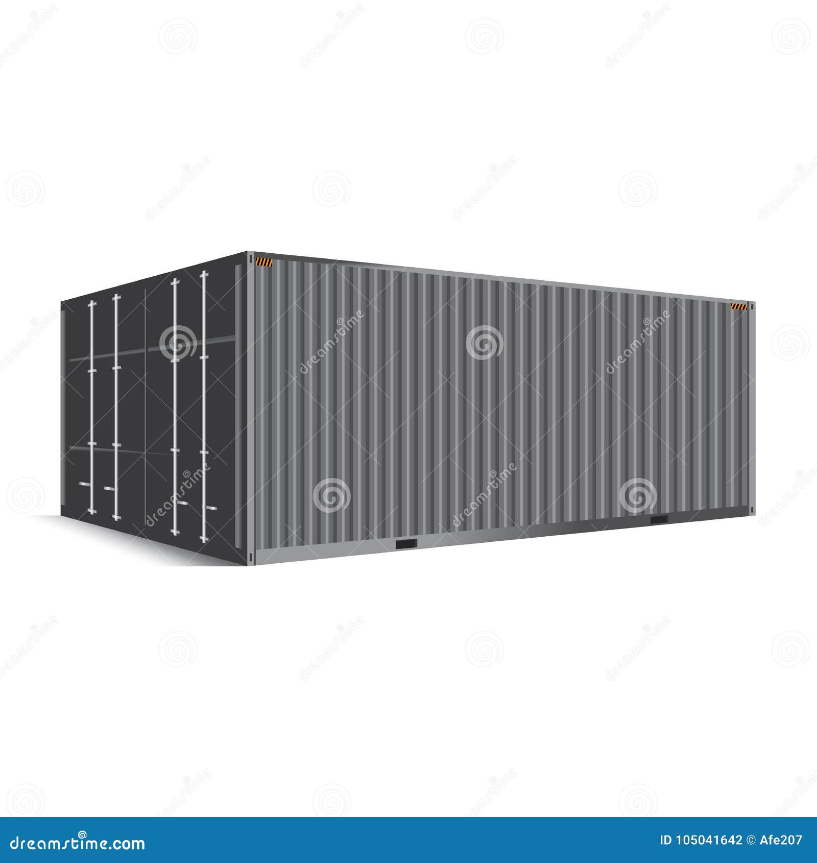 3d Perspective Gray Metallic Cargo Container Shipping Freight is Stock ...