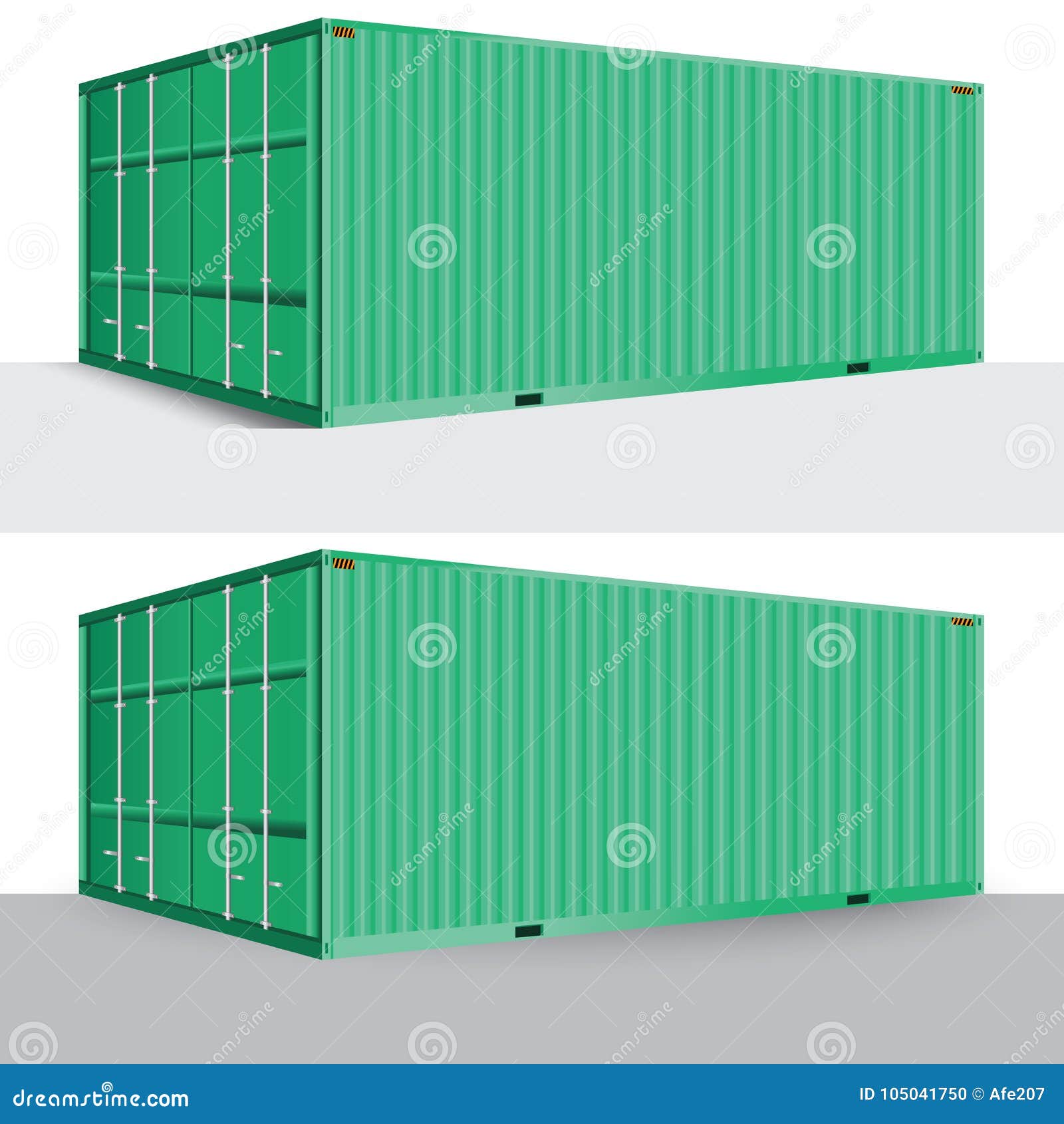3d Perspective Green Cargo Container Shipping Freight Isolated T Stock ...