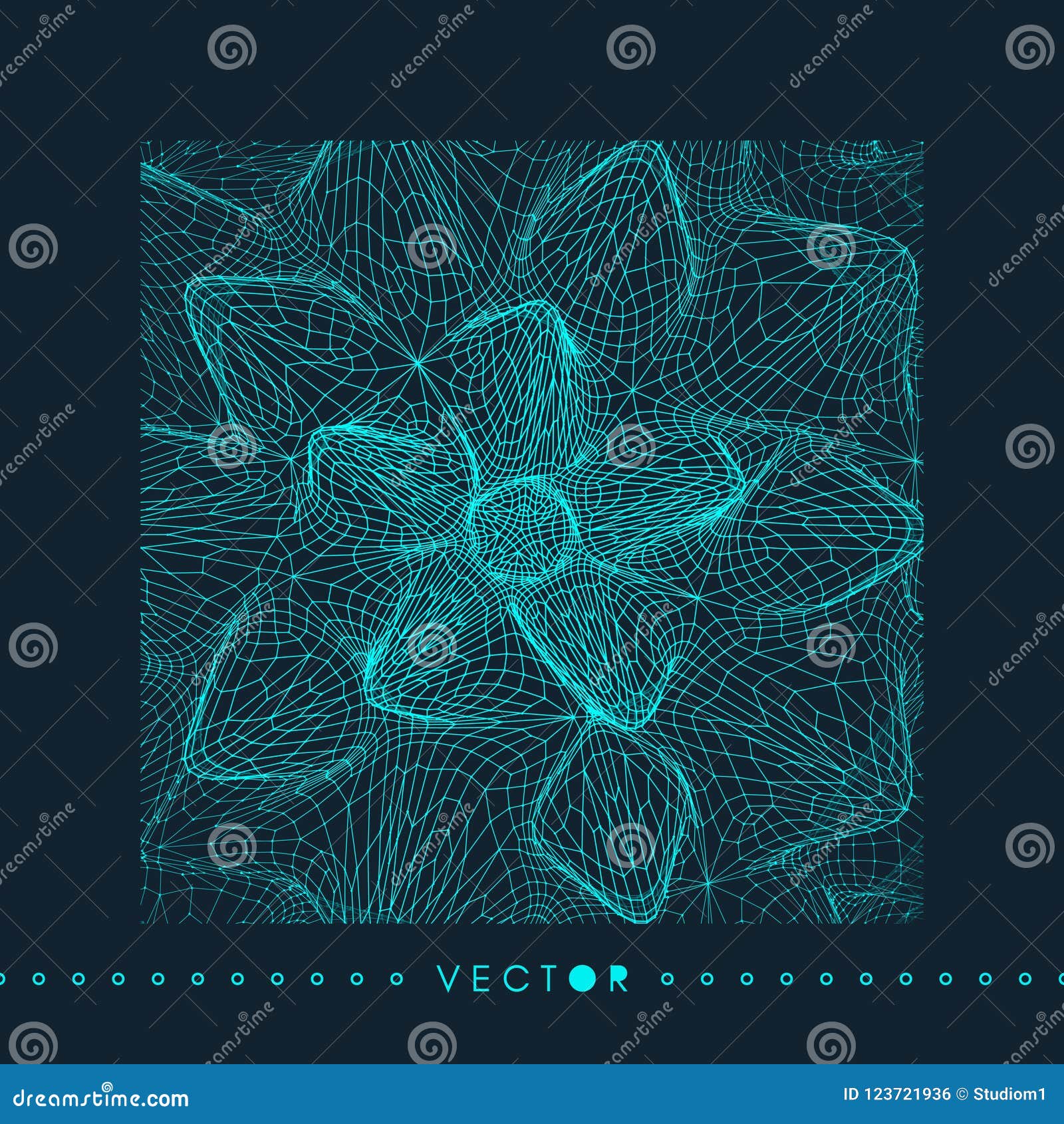 3d Perspective Grid Background. Abstract Geometric Illustration ...