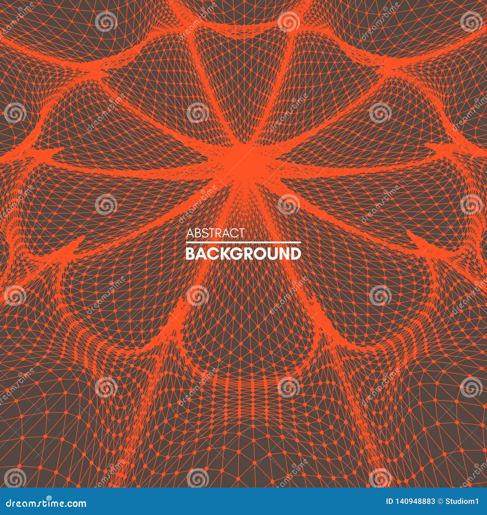 3d Perspective Grid Background. Abstract Geometric Illustration ...