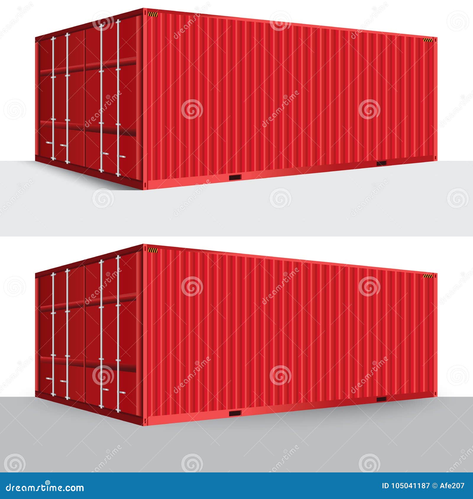 3d Perspective Red Cargo Container Shipping Freight Isolated Tex Stock ...