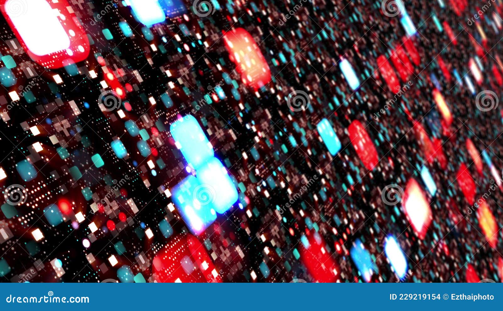 3D Perspective Sci-fi Futuristic Technology with Digital Grid Wall ...