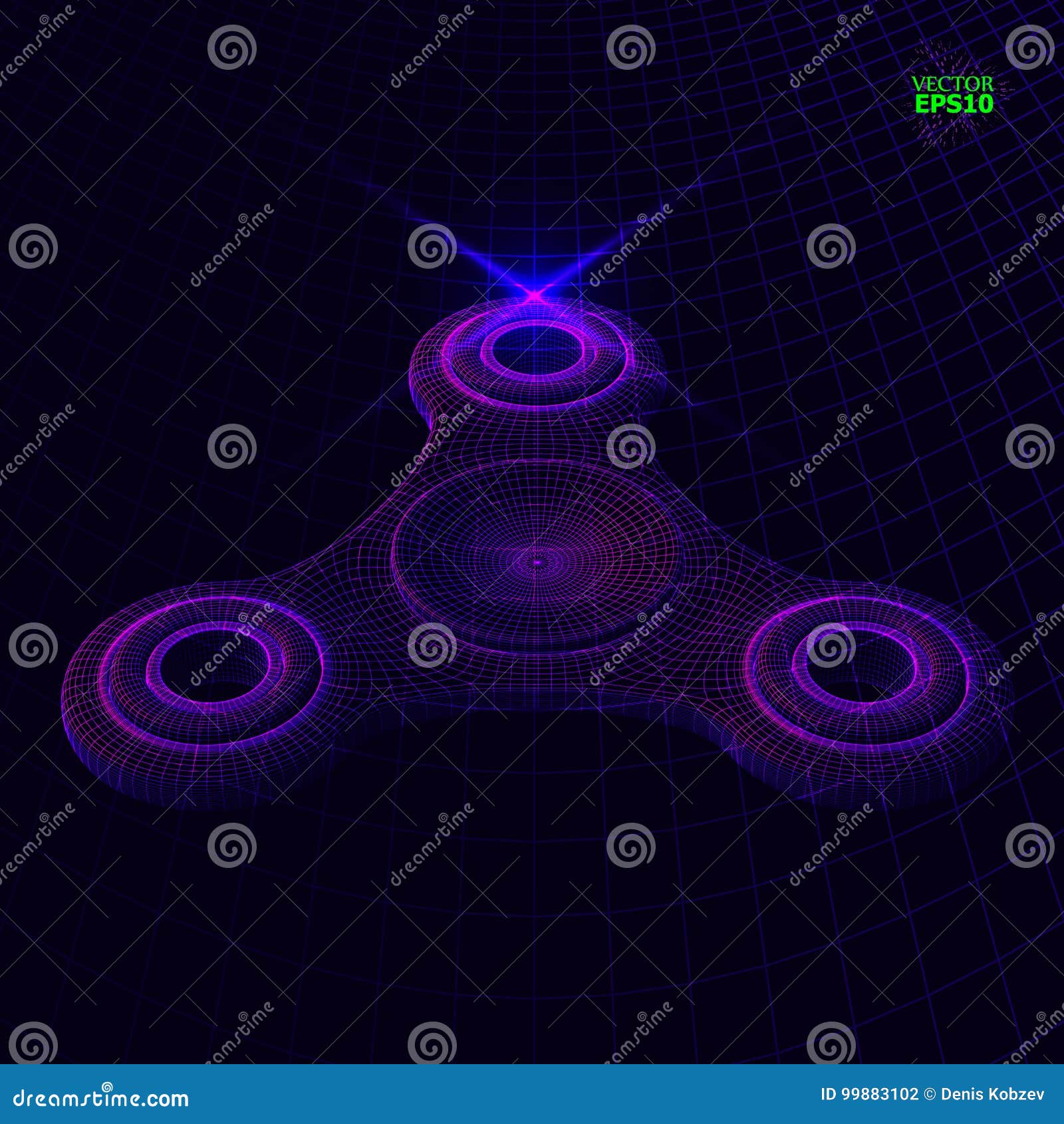 3d Perspective Vector of an Illustration of the Fidget Spinner Flying ...