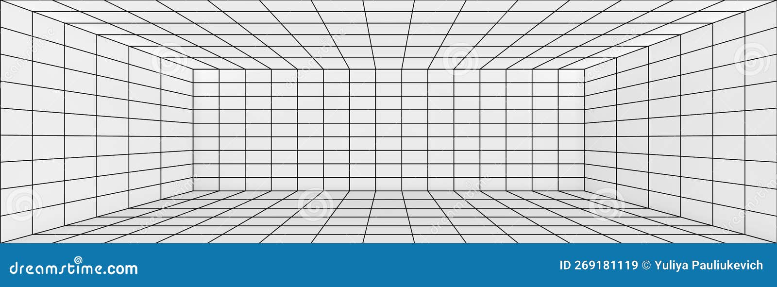 3D Perspective of Wireframe Room Background Stock Vector - Illustration ...