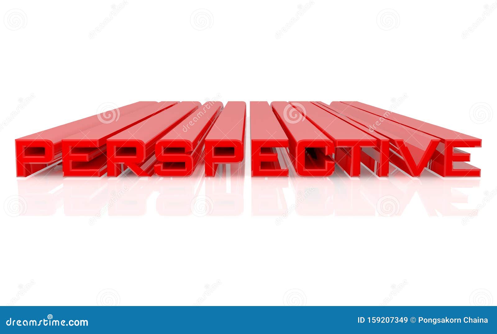 3D PERSPECTIVE Word on White Background 3d Rendering Stock Illustration ...