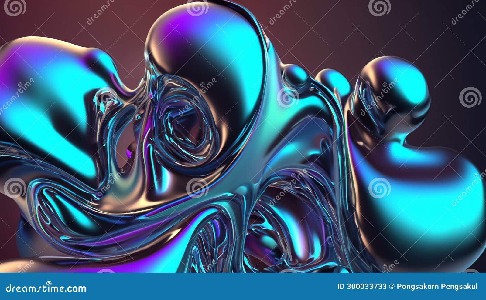 3d Petroleum Fluid Abstract Metallic Holographic Object Background ...