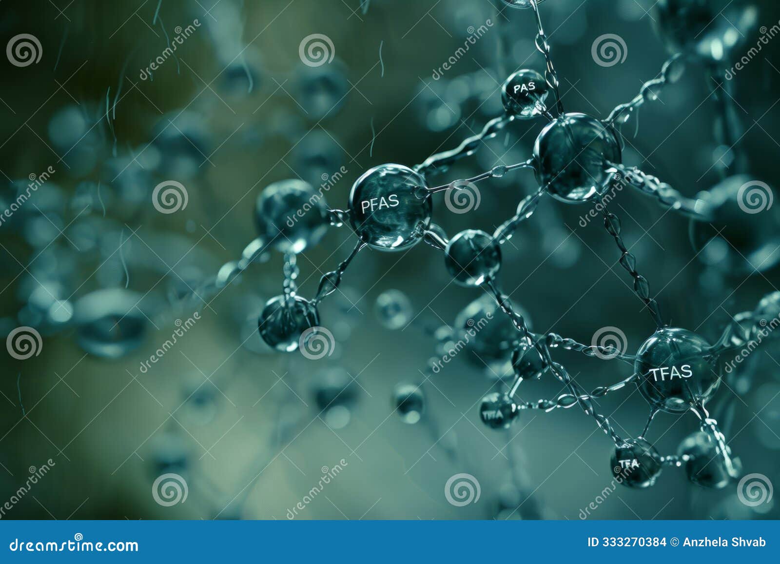 3d PFAS Molecular Structure Close Up Emphasising Health Risks Concept ...