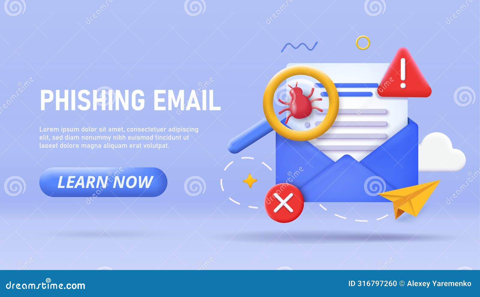 3D Phishing Email Vector Poster Stock Vector - Illustration of ...